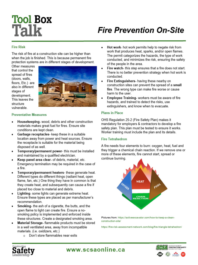 TBT_Fire_Prevention_on_site_2022_03_30 | PDF | Fires | Occupational ...