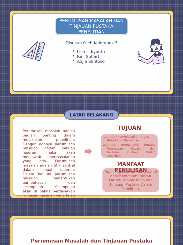 Perumusan Masalah Dan Tinjauan Pustaka Penelitian KLP 5 | PDF