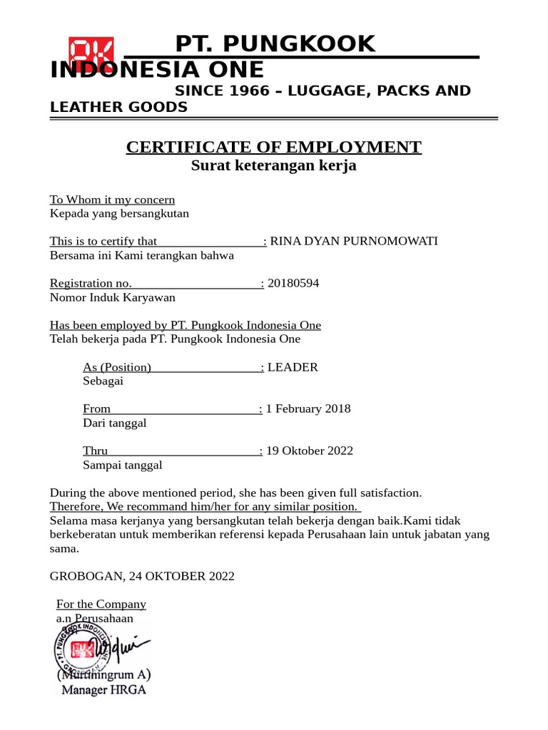 Paklaring PK | PDF | Karier & Perkembangan