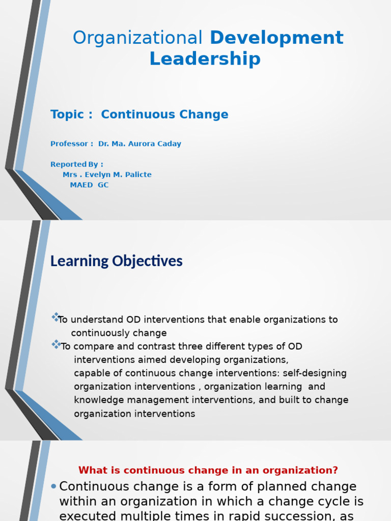 MODULE 7 CONTINUOUS CHANGE REPORT IN ODL April 13 2024 | PDF ...
