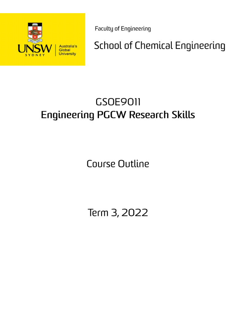 GSOE9011 Course Outline 2022, T3, V1 | PDF | Plagiarism | Learning