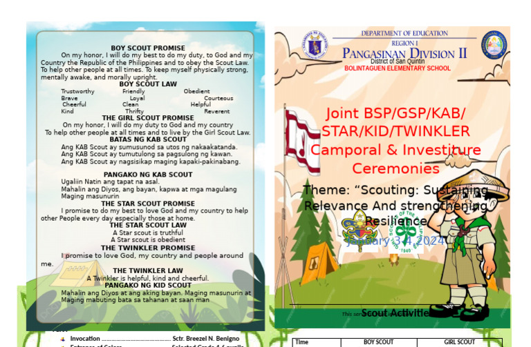 investiture-program | PDF | Scouting And Guiding | Outdoor Recreation