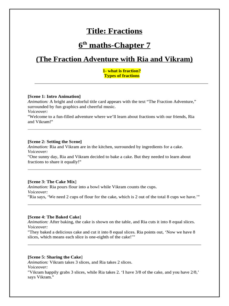 6th Chapter 7 Story 1 | PDF | Cakes | Baking