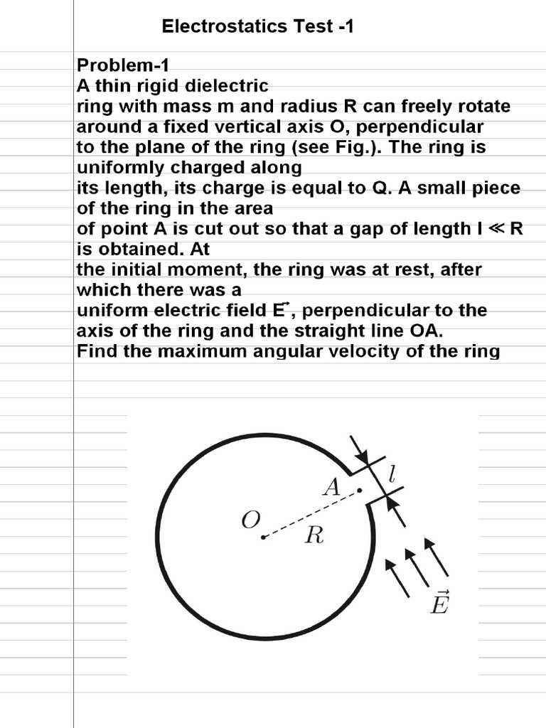 Electrostatics Test Problems and Solutions | PDF