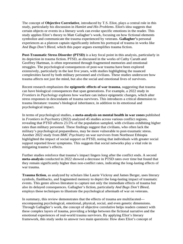 The Concept of Objective Correlative | PDF | Psychological Trauma ...