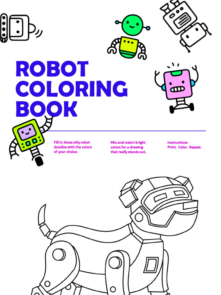 Fun Robot Coloring Book Pages | PDF | Art