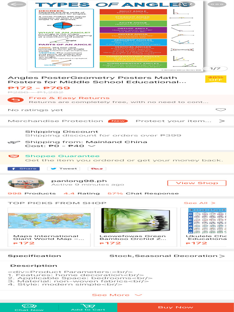Angles PosterGeometry Posters Math Posters For Middle School ...