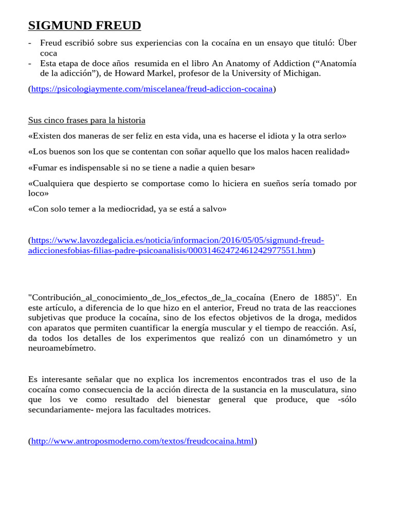 SIGMUND FREUD para Isabel | PDF | Ciencias sociales | Ciencia y matemáticas
