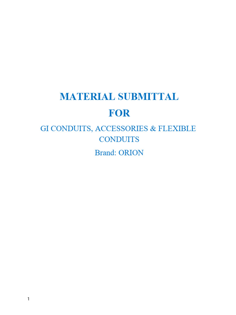 GI Conduits & Accessories Submittal | PDF | Quality Management System ...