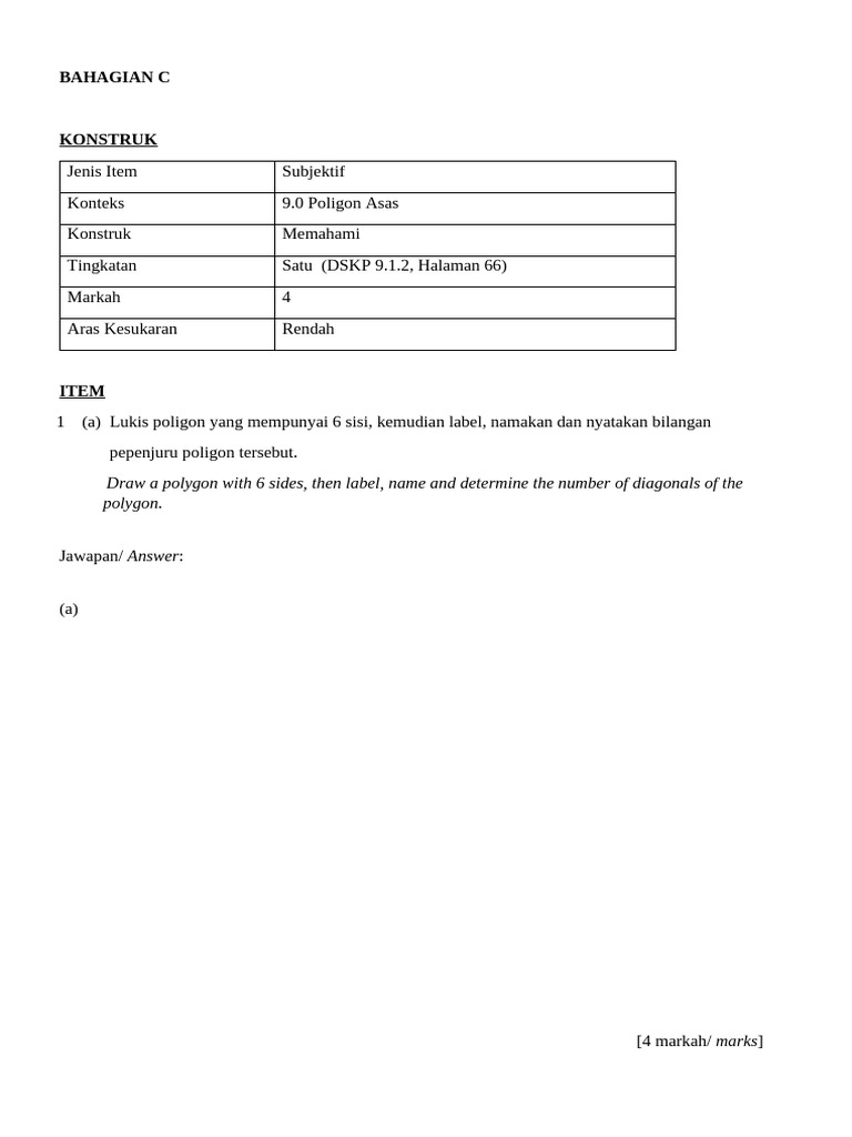Soalan C2 Matematik T1 | PDF