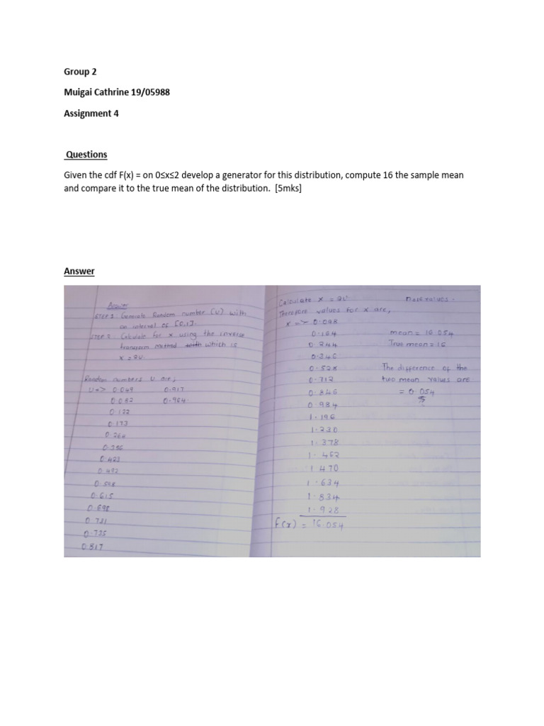 Assignment 4 Simulation and Modeling | PDF