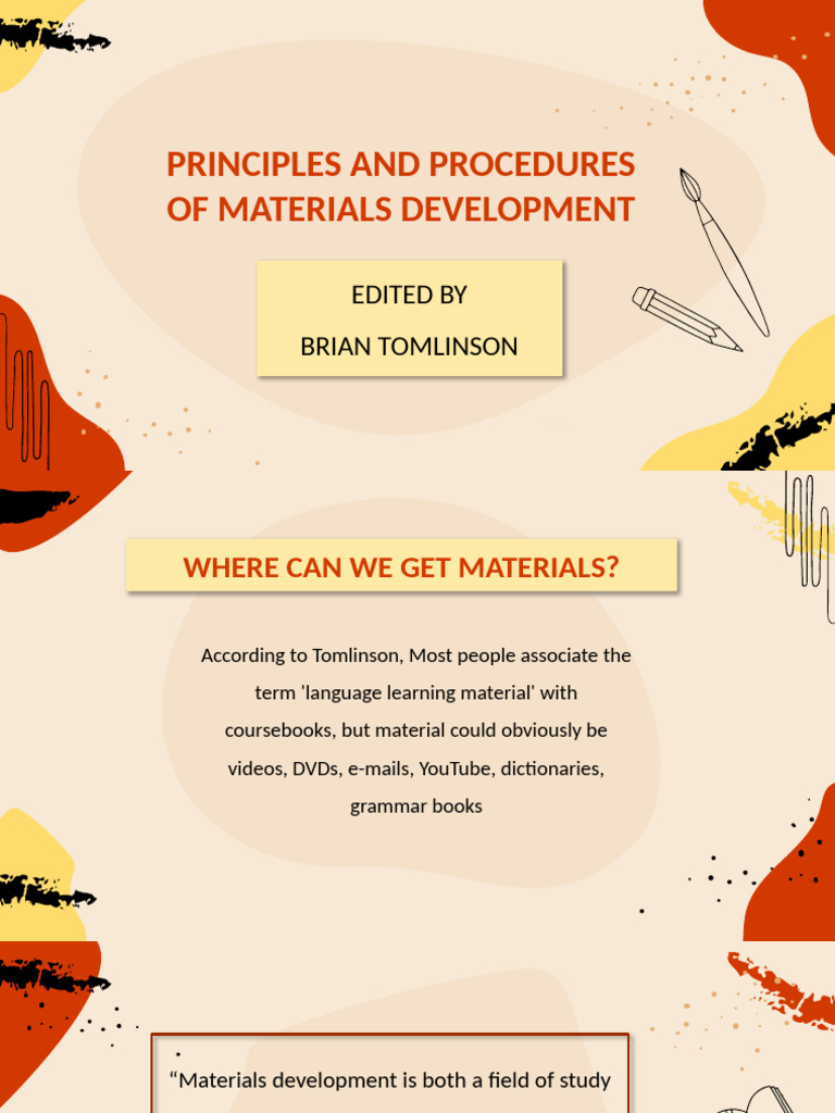 Principles and Procedures in Material Development | PDF | Learning ...