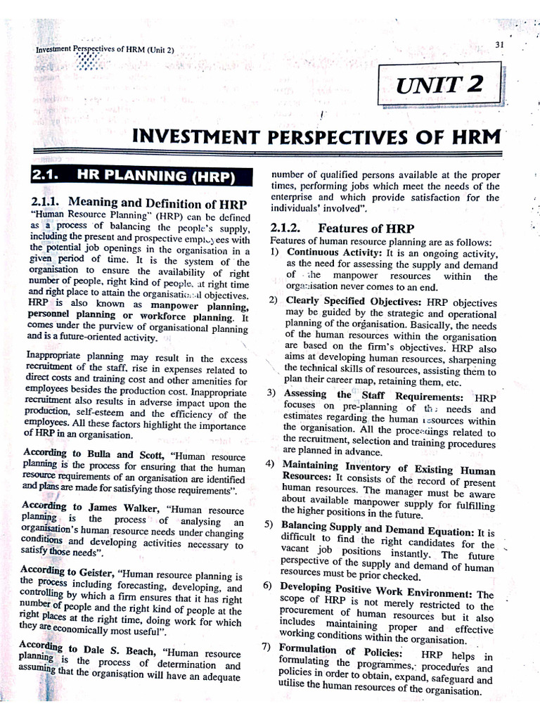 Mca Hrm@unit - Ii | PDF