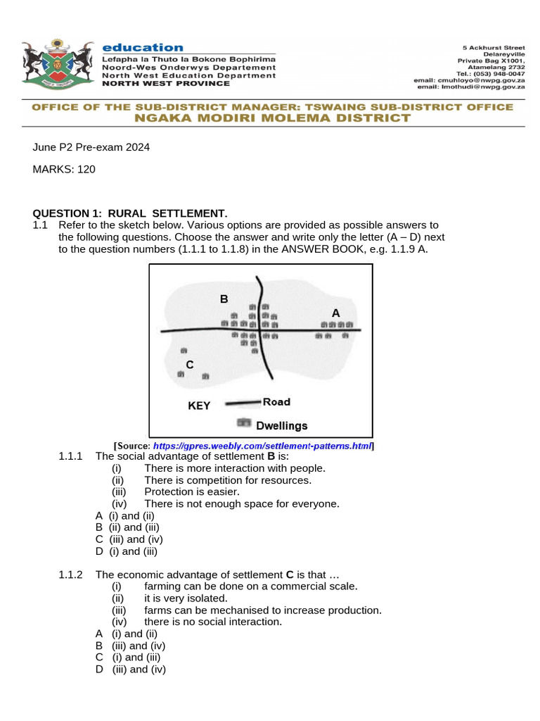 Tswaing June P2 Pre-Exam | PDF | Natural Environment | Earth Sciences