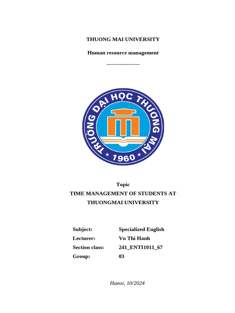 Nhóm 3 - TACN | PDF | Time Management | Professional Skills