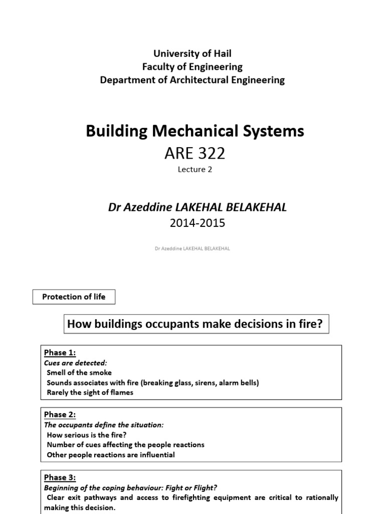 Building Mechanical Systems ARE 322 Lect | PDF | Stairs | Emergency ...