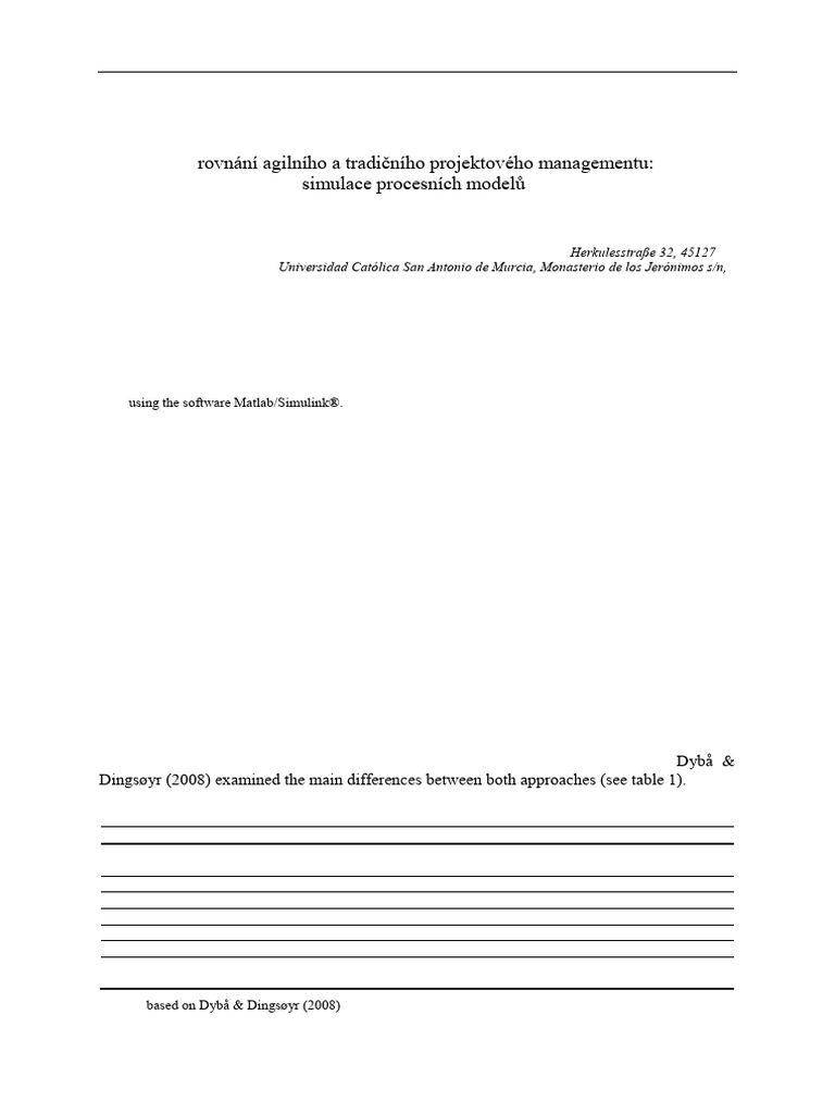 Comparison of Agile and Traditional Project Management - Simulation of Process Models Author ...