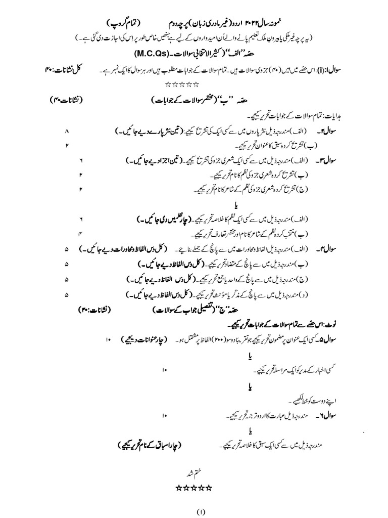 NMT Urdu XII | PDF