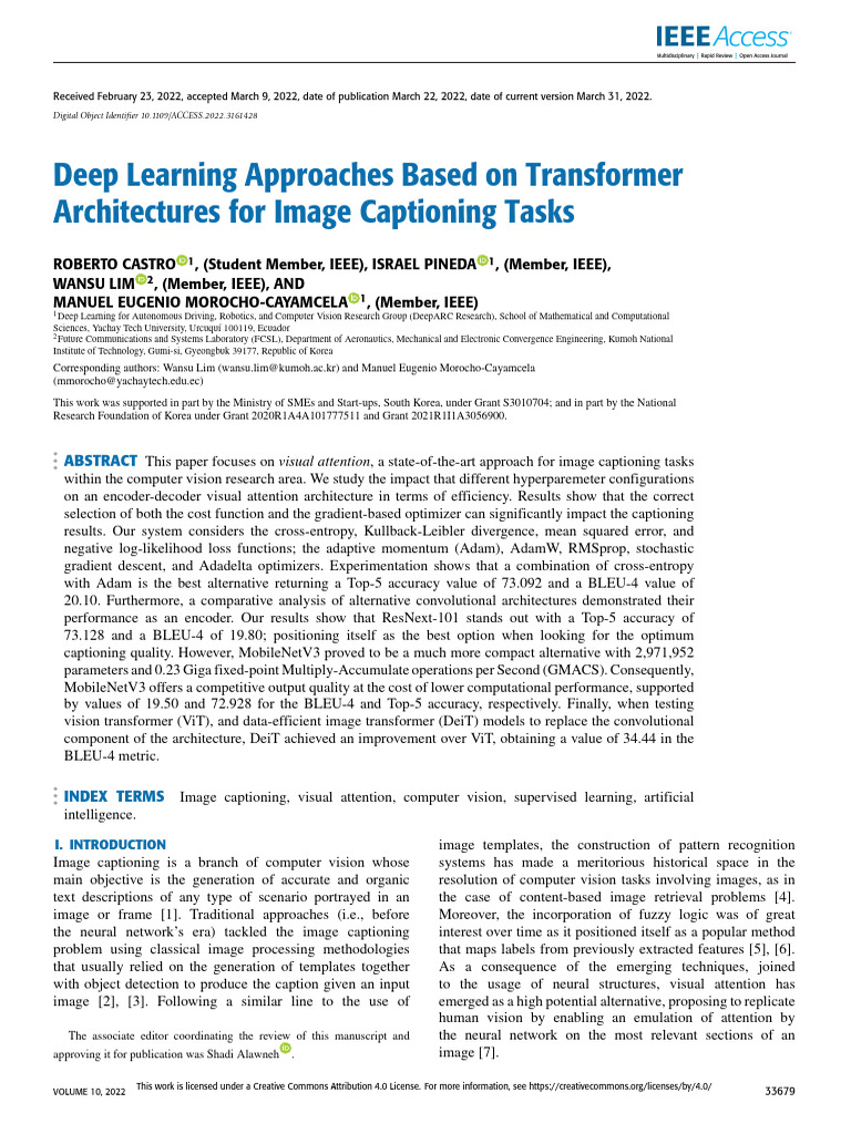 Deep Learning Approaches Based On Transformer Architectures For Image ...