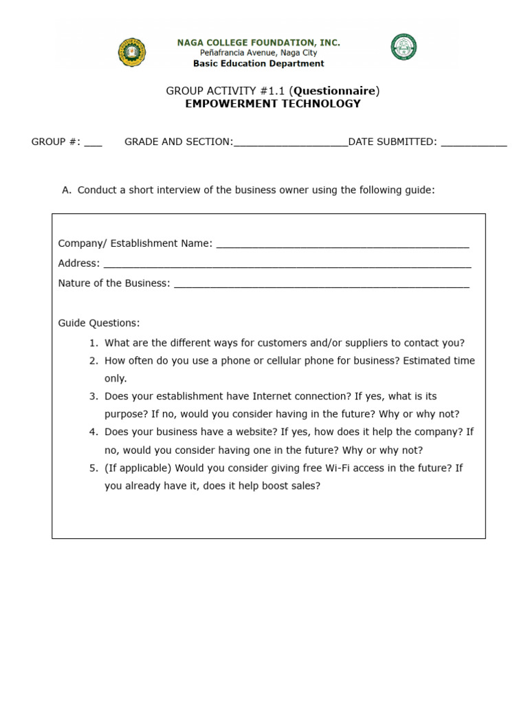 Fergus Gaila - G11-GROUP ACTIVITY #1.1 | PDF | Telecommunications ...
