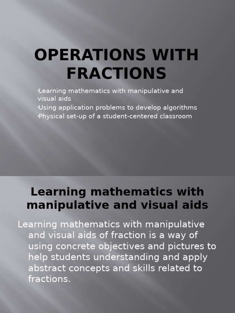 Operations With Fractions | PDF | Arithmetic | Elementary Mathematics