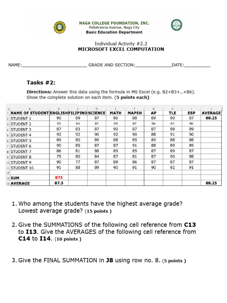 G11-Individual Activity #2.2 | PDF | Teaching Methods & Materials | Computers