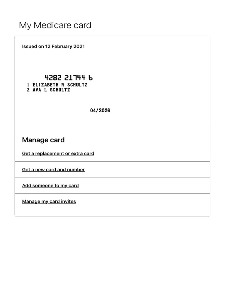 My Medicare Card - Medicare Online Account | PDF