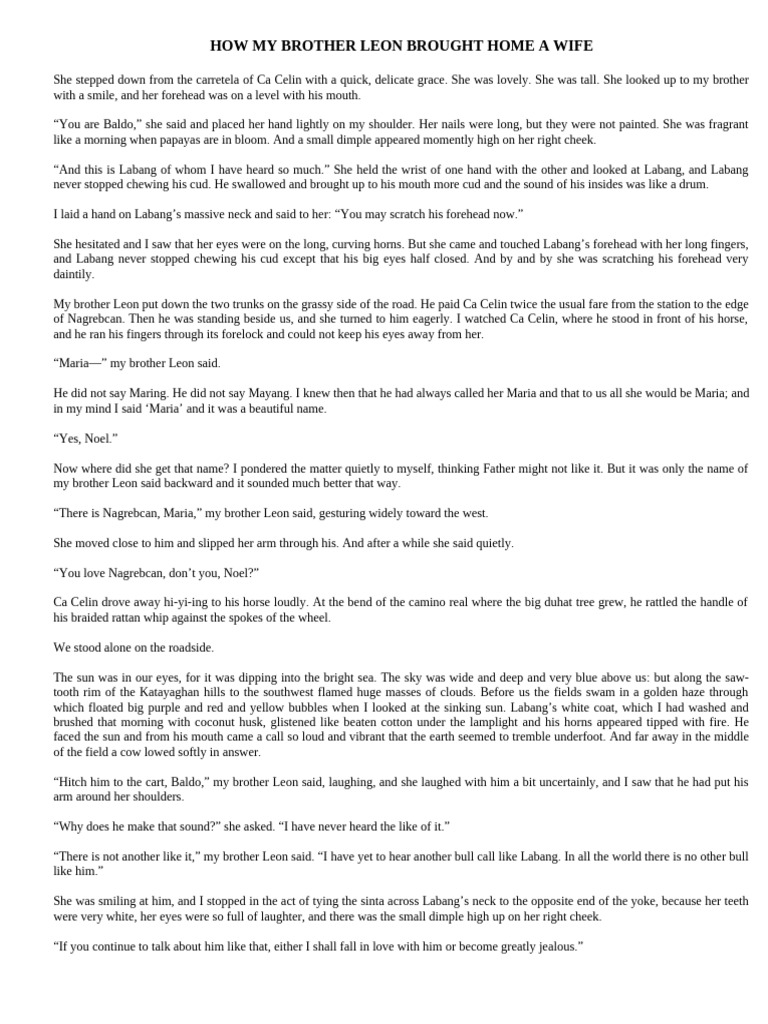 How My Brother Leon Brought Home A Wife | PDF | Art