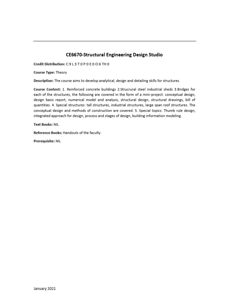 CE6670 - Structural Engineering Design Studio | PDF | Computers ...