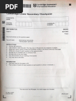 Cambridge Lower Secondary Checkpoint Mathematics April 2024 Paper 2 ...