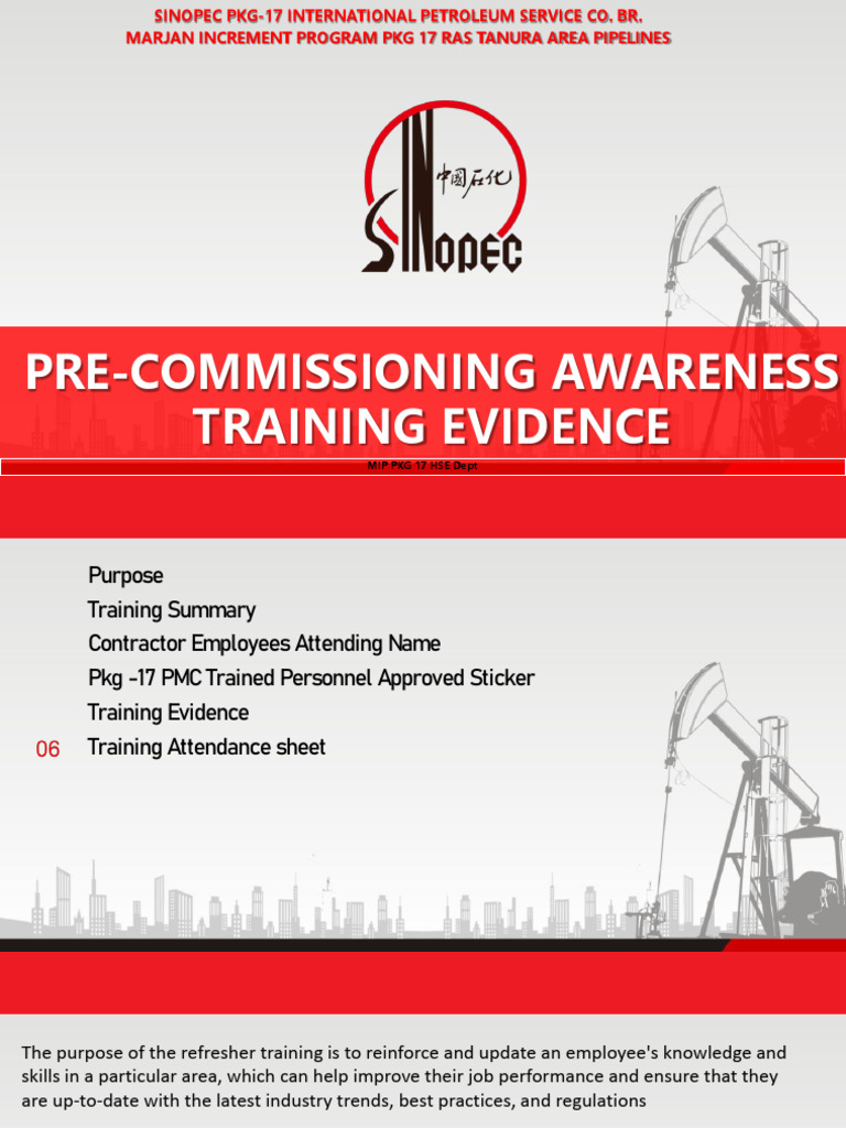 Sinopec - MIP - PKG - 17 - Pre-Commissiong - Awareness - Training ...