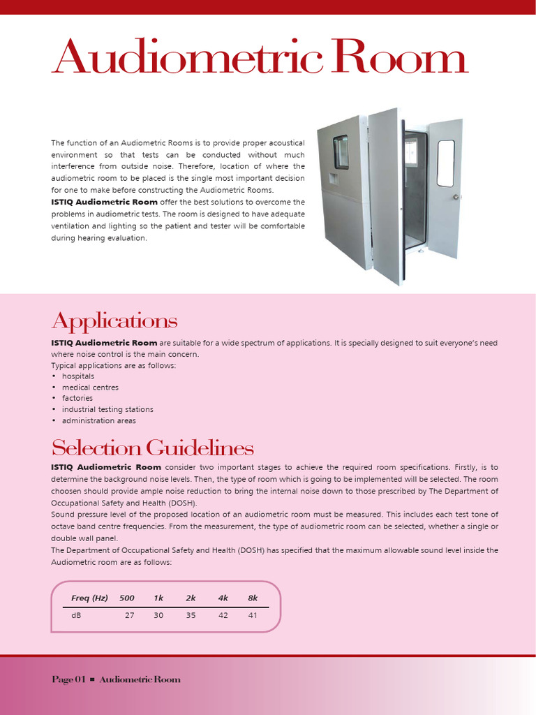 Audiometric Room Solutions Guide | PDF | Noise | Sound