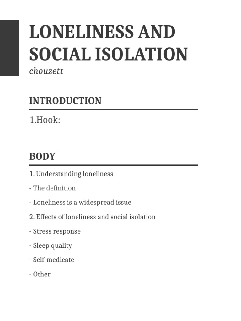 Loneliness and Social Isolation | PDF