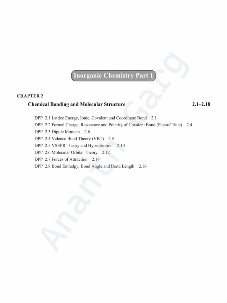Chemical Bonding and Molecular Structure DPP | PDF