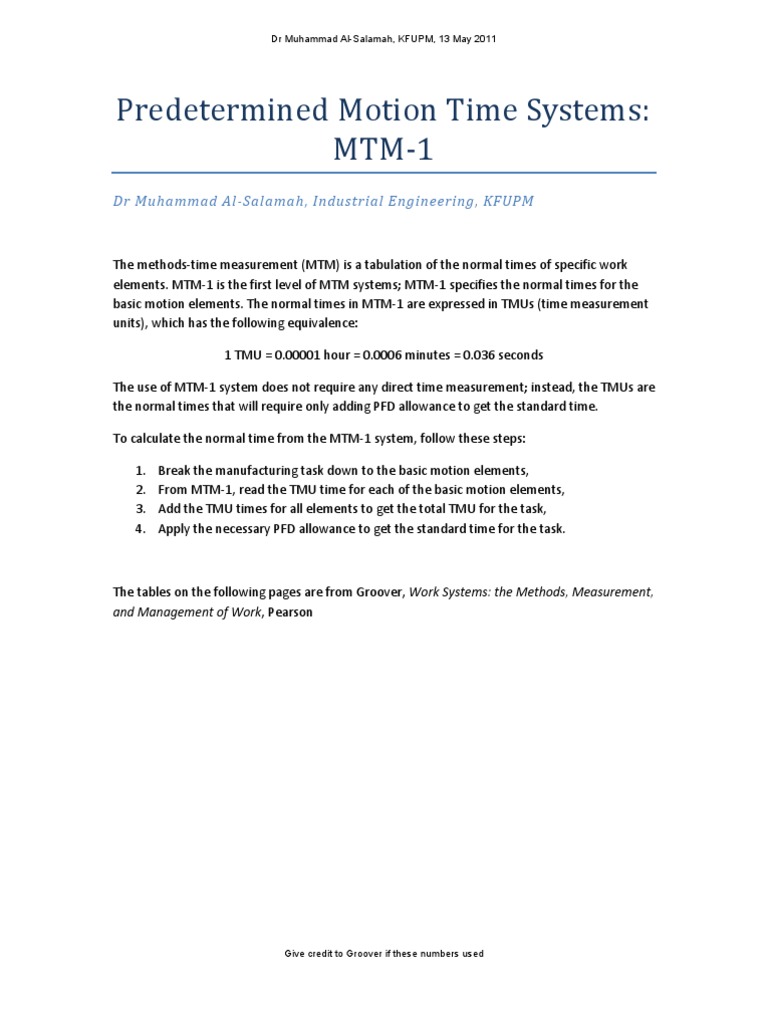 MTM 1 System | PDF | Physics | Nature