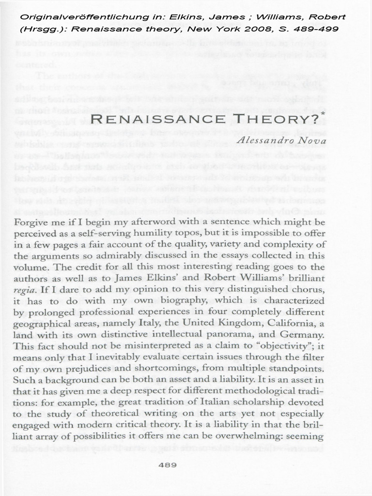 Nova Renaissance Theory 2008 | PDF | Art History | Concept