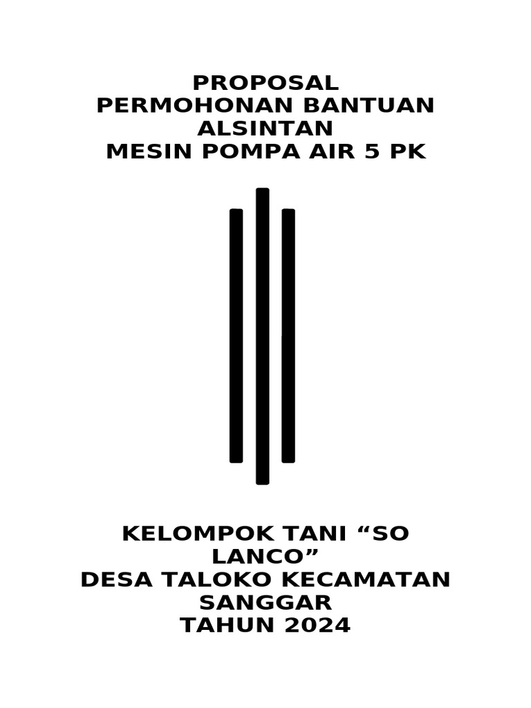 Proposal Pompa Air SO LANCO | PDF