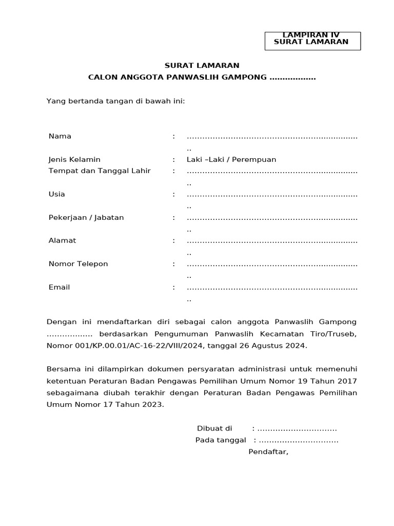 Lampiran-lampiran Berkas Pendaftaran Ppg | PDF