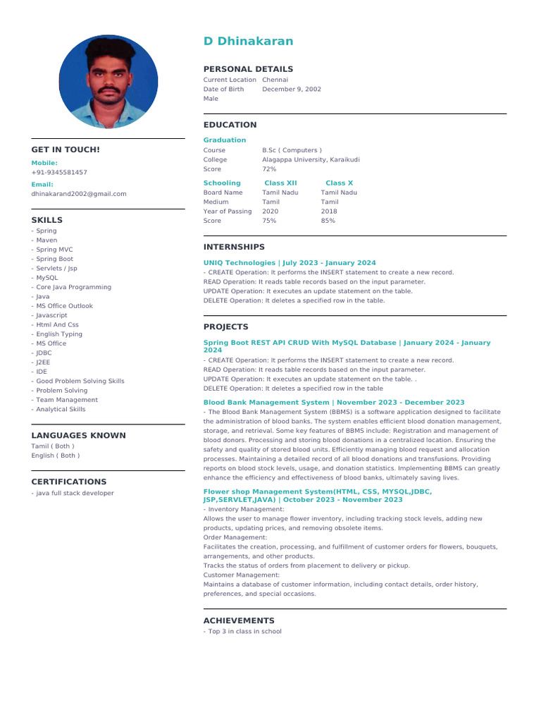 4-dhinakaran | PDF | Java (Programming Language) | Software Engineering