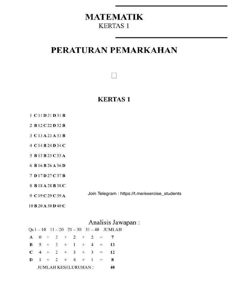 Skema Trial Maths K1 2024 Spm Kedah Pdf