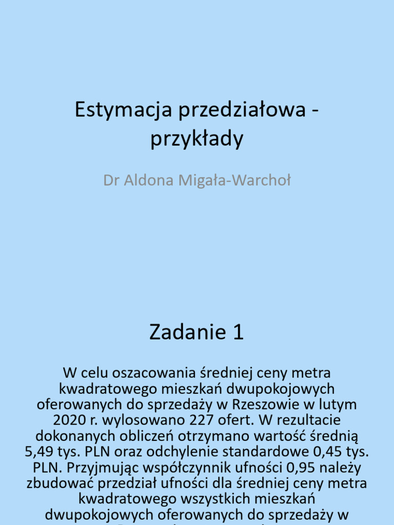 Estymacja Przyklady | PDF