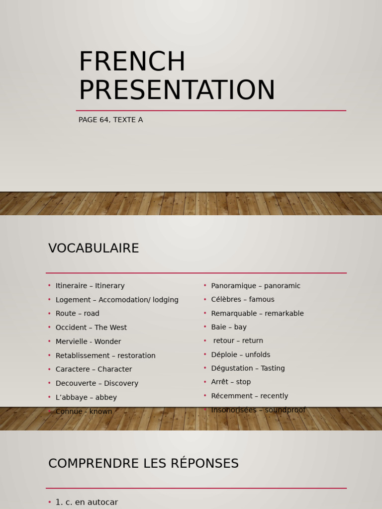 Présentation de l'itinéraire en France | PDF