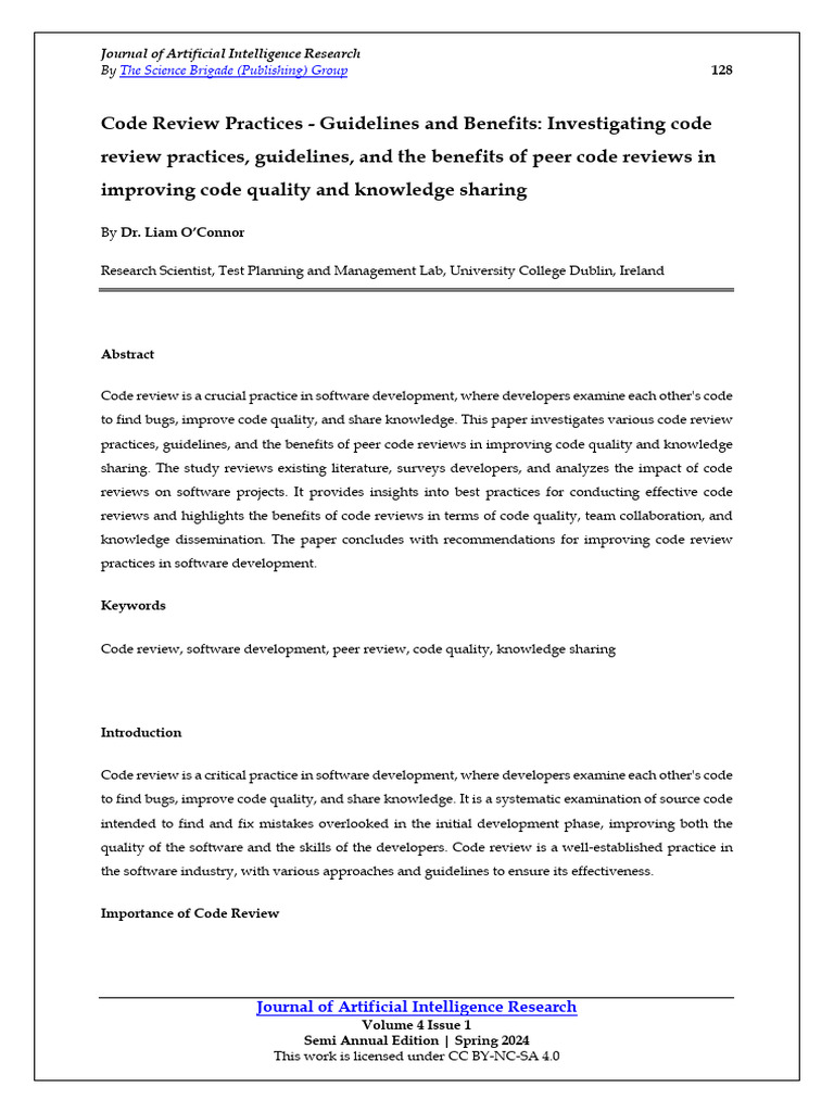 Code Review Practices - Guidelines and Benefits | PDF | Survey ...