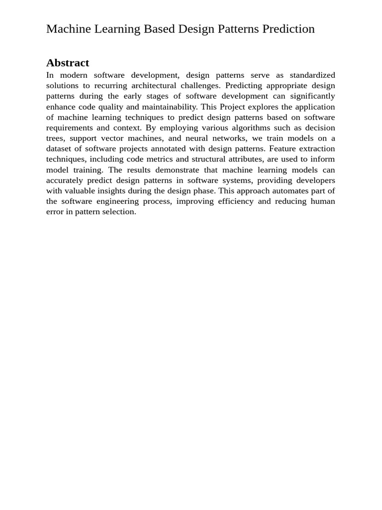 Machine Learning Based Design Patterns Prediction-1 | PDF | Machine ... Machine Learning Based Design Patterns Prediction-1 | PDF | Machine ...
