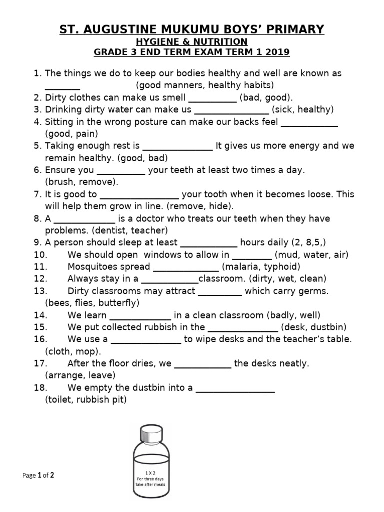 Grade 3 Hygiene Nutrition Teacher Co Ke Pdf Hygiene