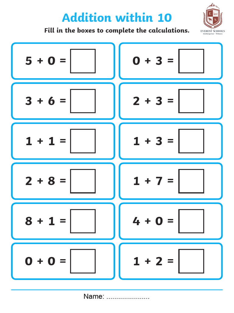 addition worksheet | PDF