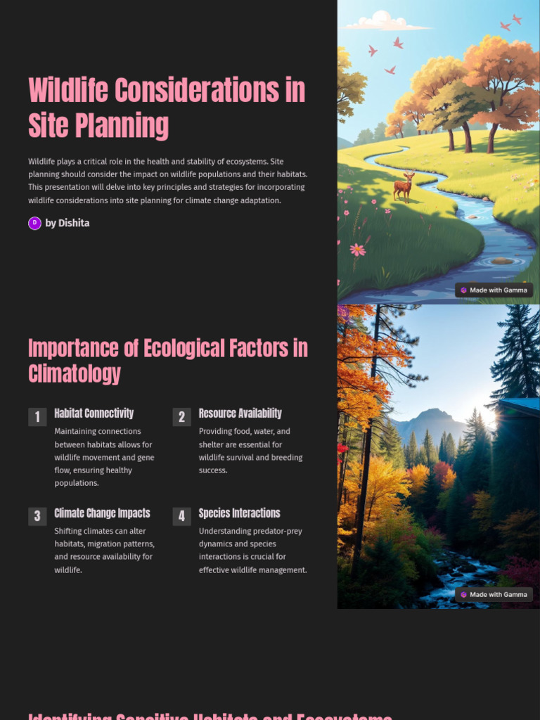 Wildlife Considerations in Site Planning | PDF | Habitat | Ecosystem