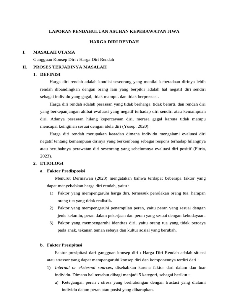 Harga Diri Rendah | PDF
