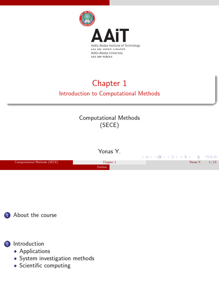 Introduction to Computational Methods | PDF | Computational Science ...