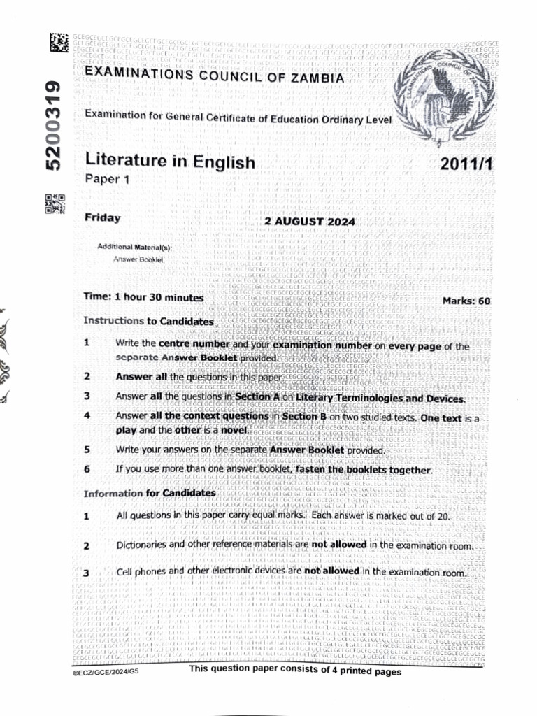 2024 GCE LOG Question Paper 1 | PDF